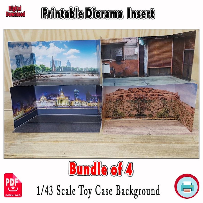 1/43 Scale City Diorama – Printable Car Display Background (PDF) - Etsy