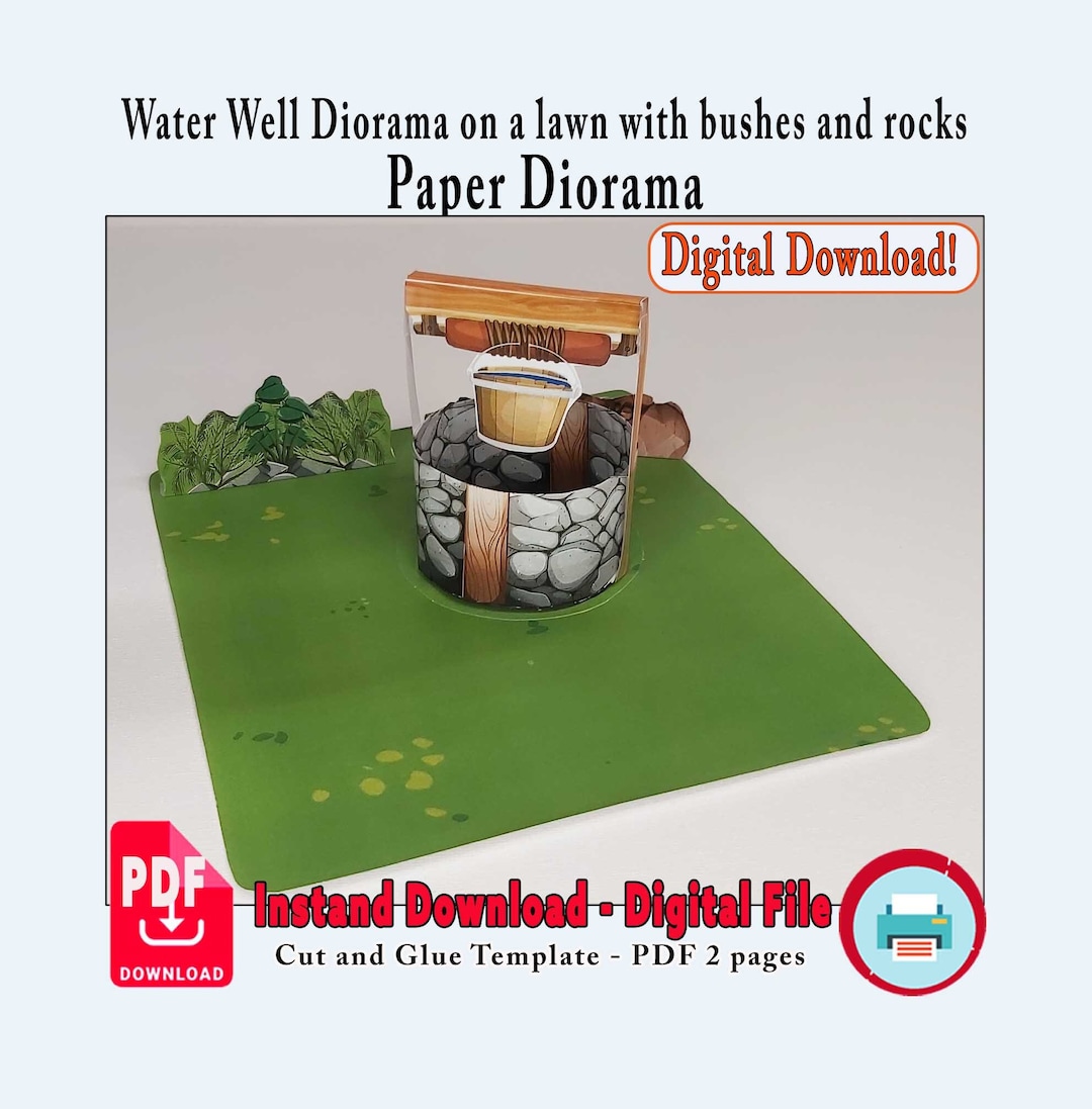 Water Well Paper Diorama: Cut & Paste Craft (digital Download) - Etsy UK