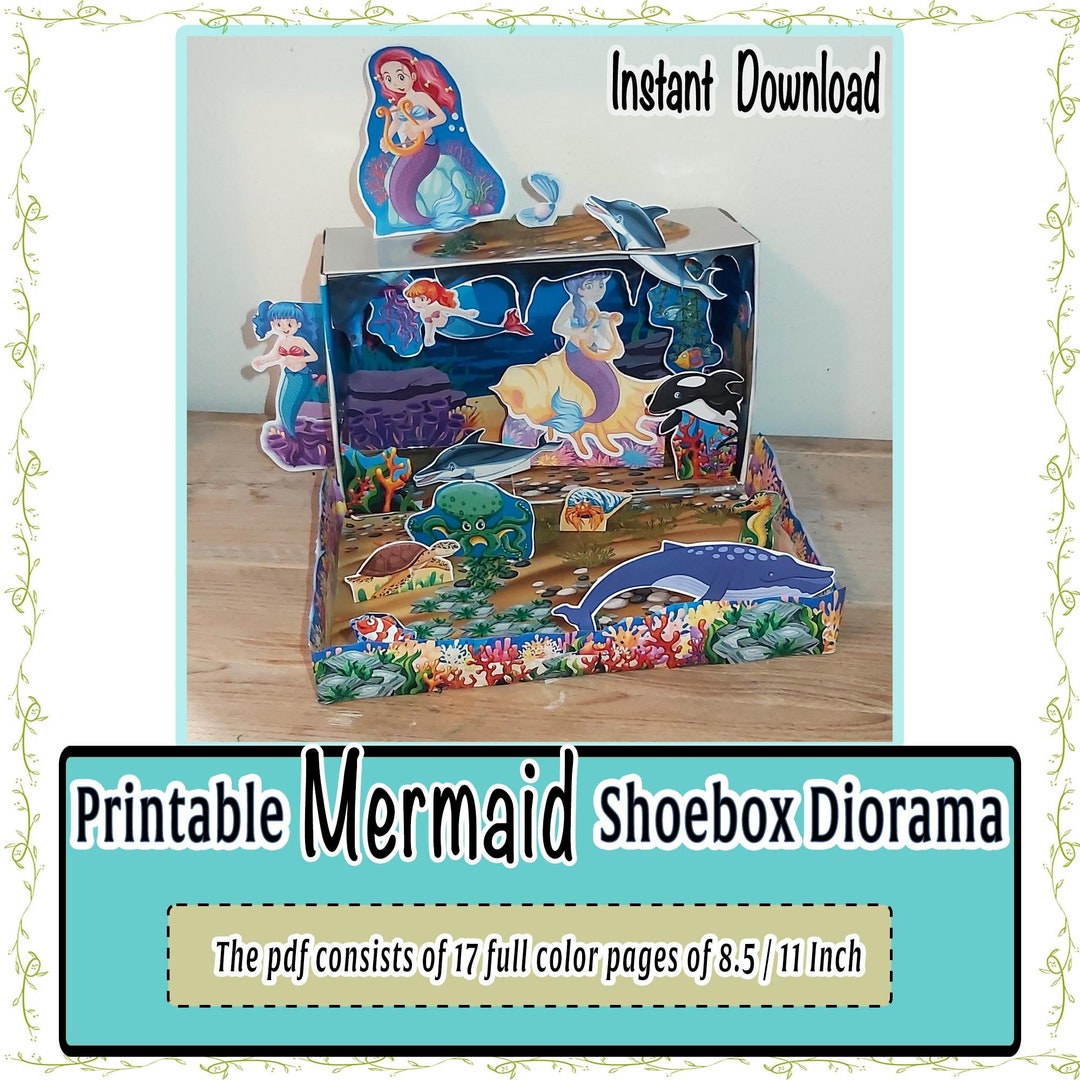 Mermaid Printable Cutout Paper Craft Activity, Ocean Habitat and Paper ...