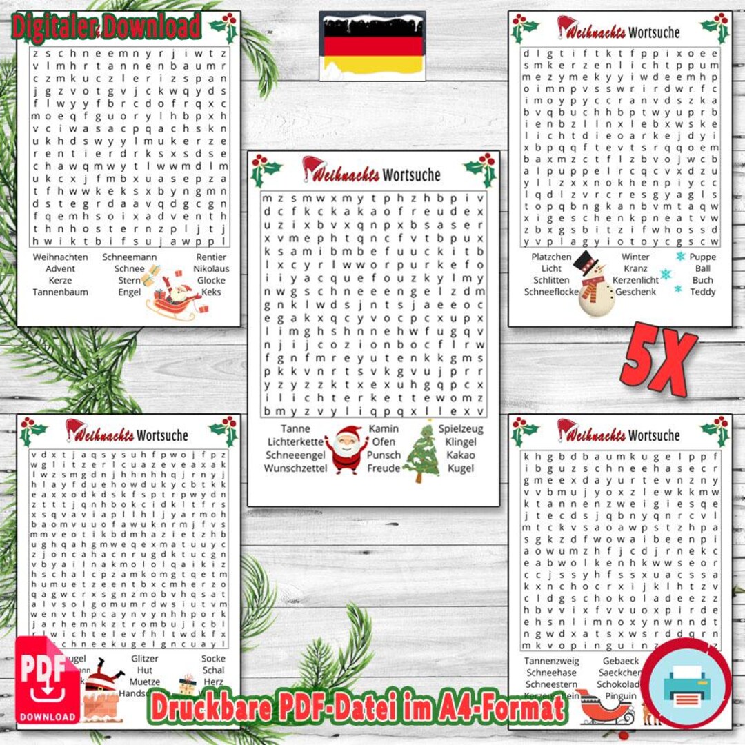 Christmas Word Search Printable: Holiday Kids Activity, Puzzle ...