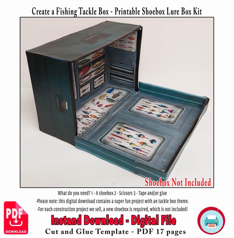 Paper Craft Fishing Tackle Box: DIY Lure Box Template (digital Download ...