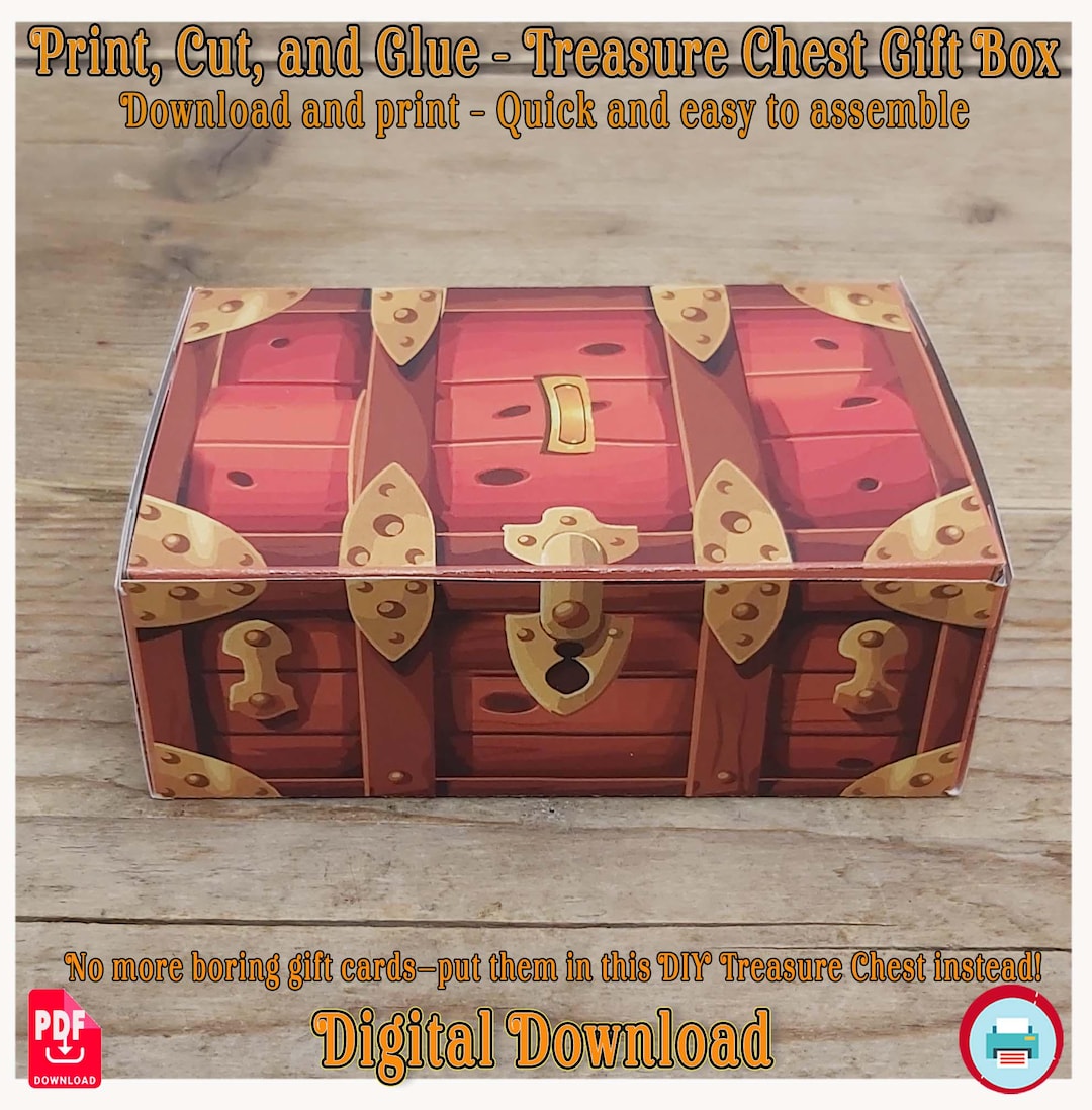 Treasure Chest, Paper Pirates Chest, Easy and Fun DIY Gift Box for Cash ...