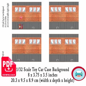 1/32 Scale Car Garage Diorama: Papercraft Display Backdrop (digital ...