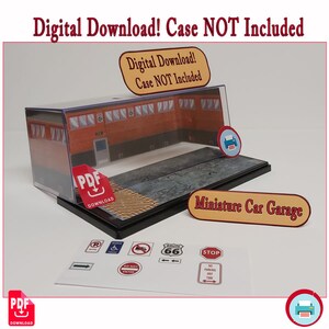 Papercraft Miniature Car Garage Background Set, Scale Case Backdrop, 1/ ...