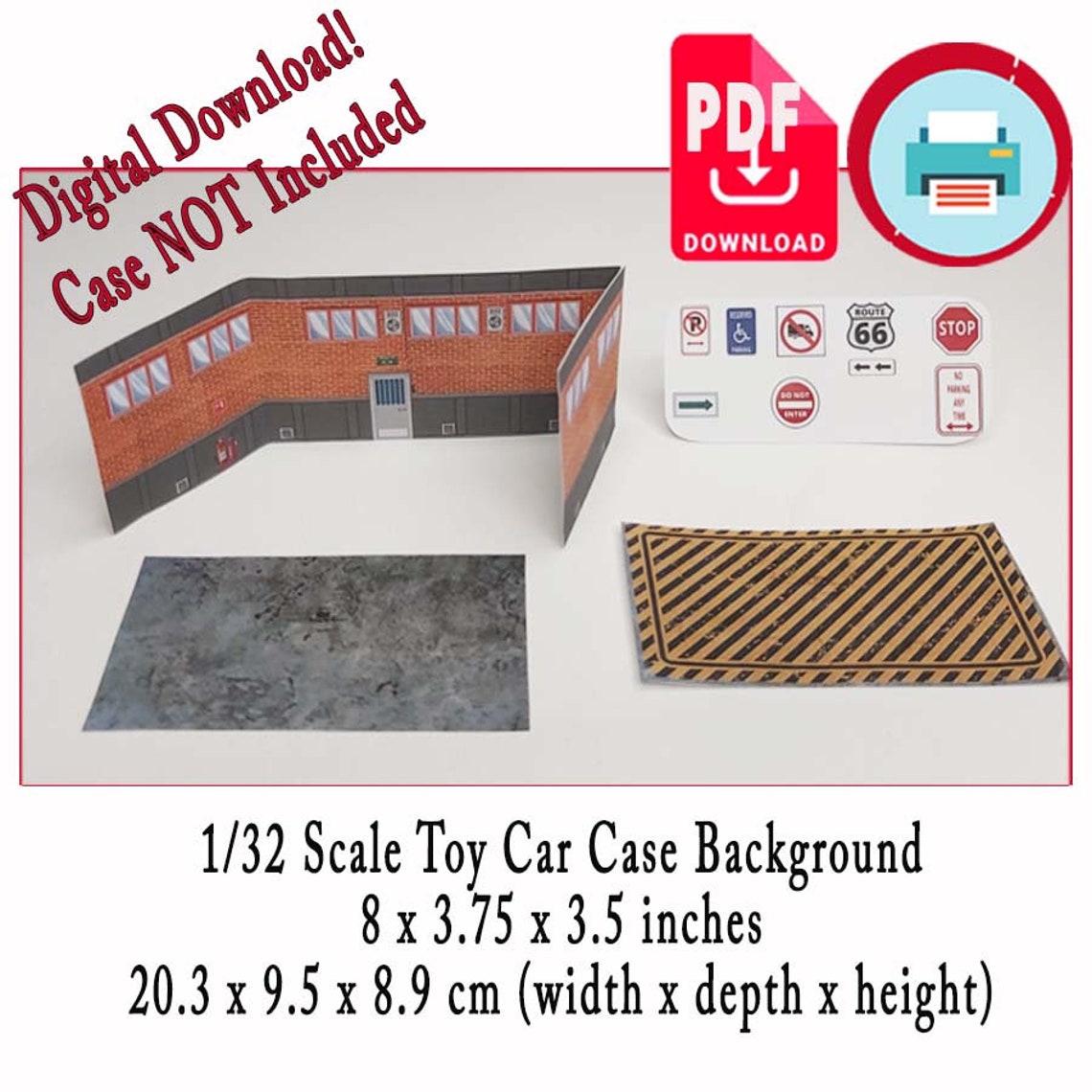 1/32 Scale Car Garage Diorama: Papercraft Display Backdrop (digital ...