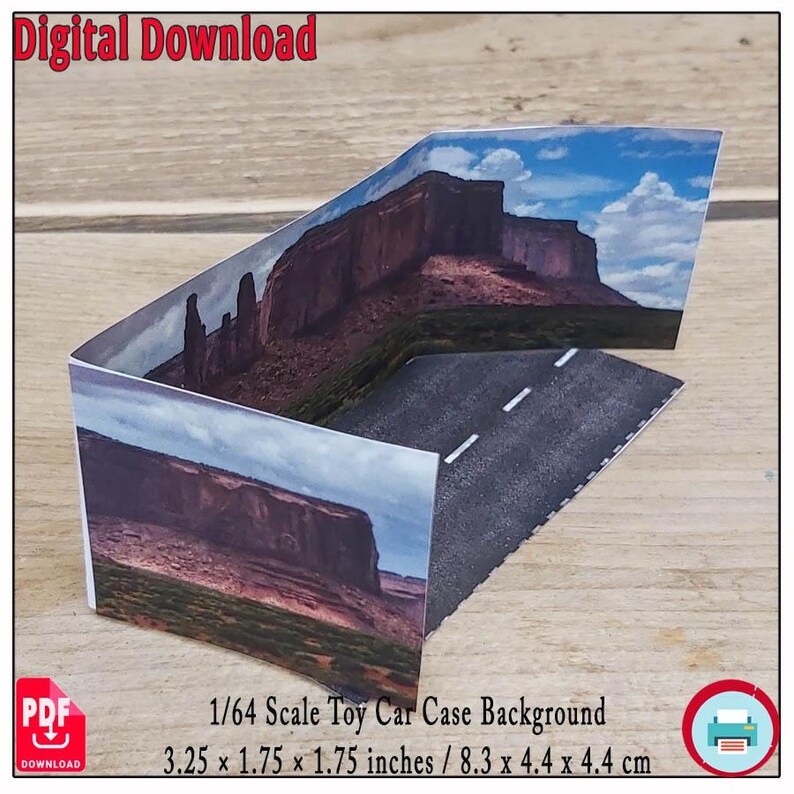 1:64 Papercraft Display Scene – Canyon Road Printable for Miniature ...
