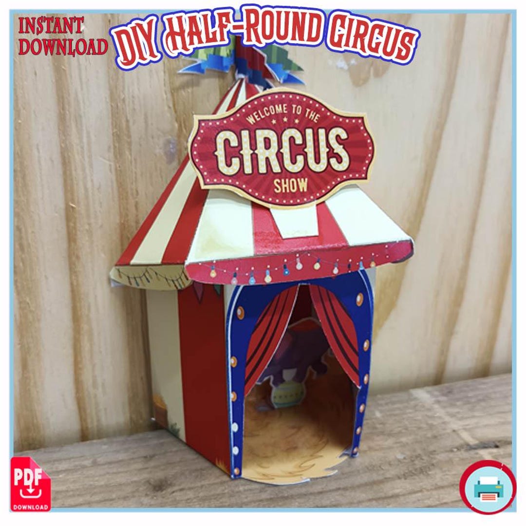 3D Circus Tent Papercraft – Kids Room Decor, Dancing Elephant (PDF ...