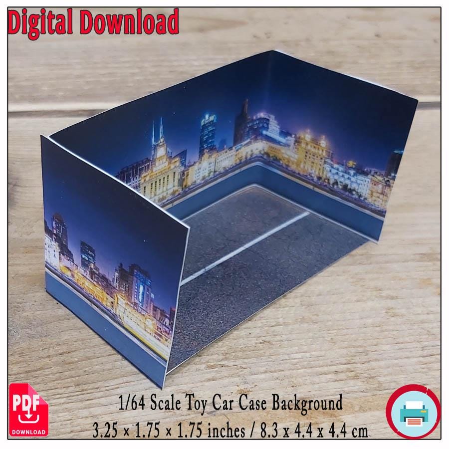 1:64 Night City Road Diorama | Printable Car Display Backdrop ...