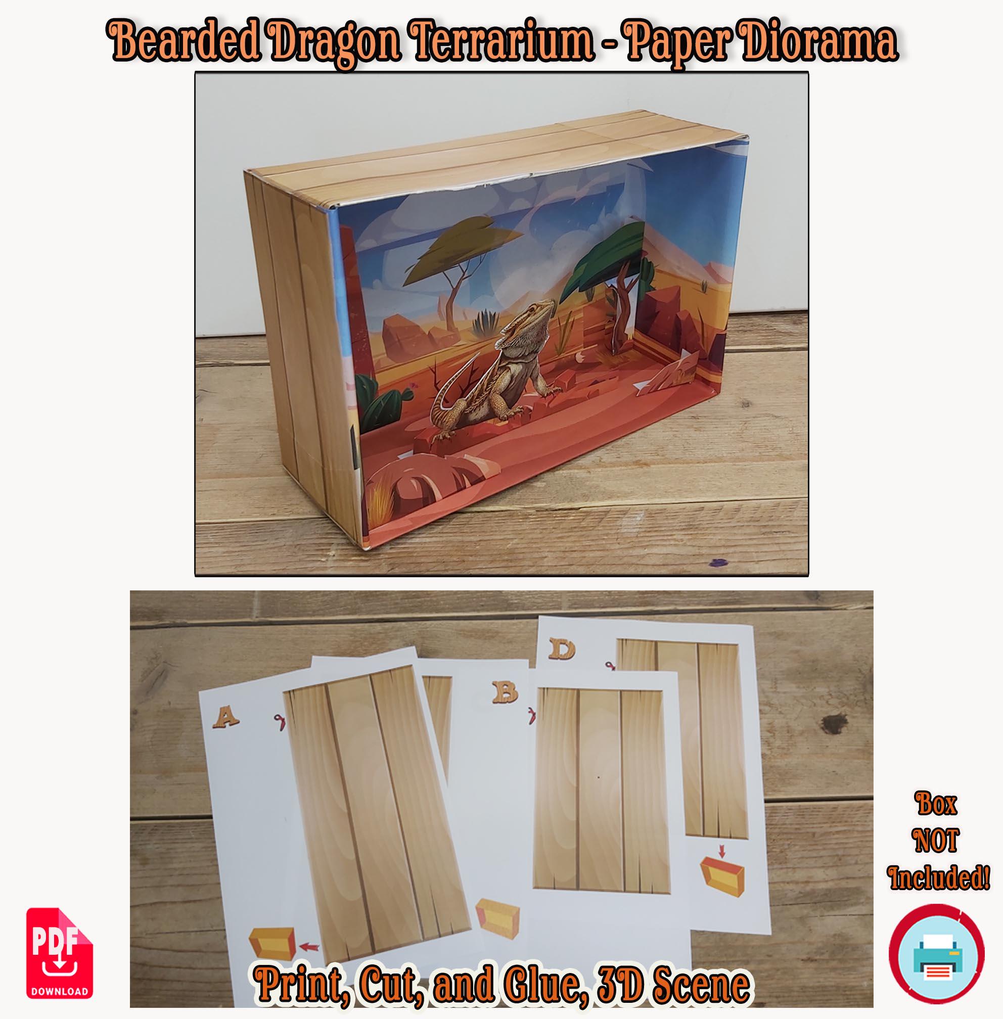 Bearded Dragon Diorama – Printable Paper Craft Reptile Habitat (PDF ...