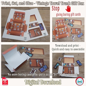 DIY Paper Suitcase Gift Box: Vintage Travel Theme (digital Download) - Etsy