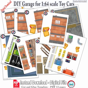 DIY Garage for 1:64 Scale Toy Cars, Paper Craft Miniature Car Garage ...
