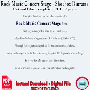 Rock Music Concert Stage Shoebox Diorama, Create Your Own Theater, Cut ...
