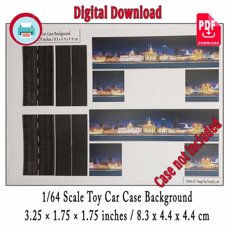 1:64 Night City Road Diorama | Printable Car Display Backdrop ...