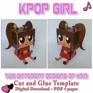 Papercraft Kpop Girl Template, Dress up Anime Girl, Printable Rock Band ...