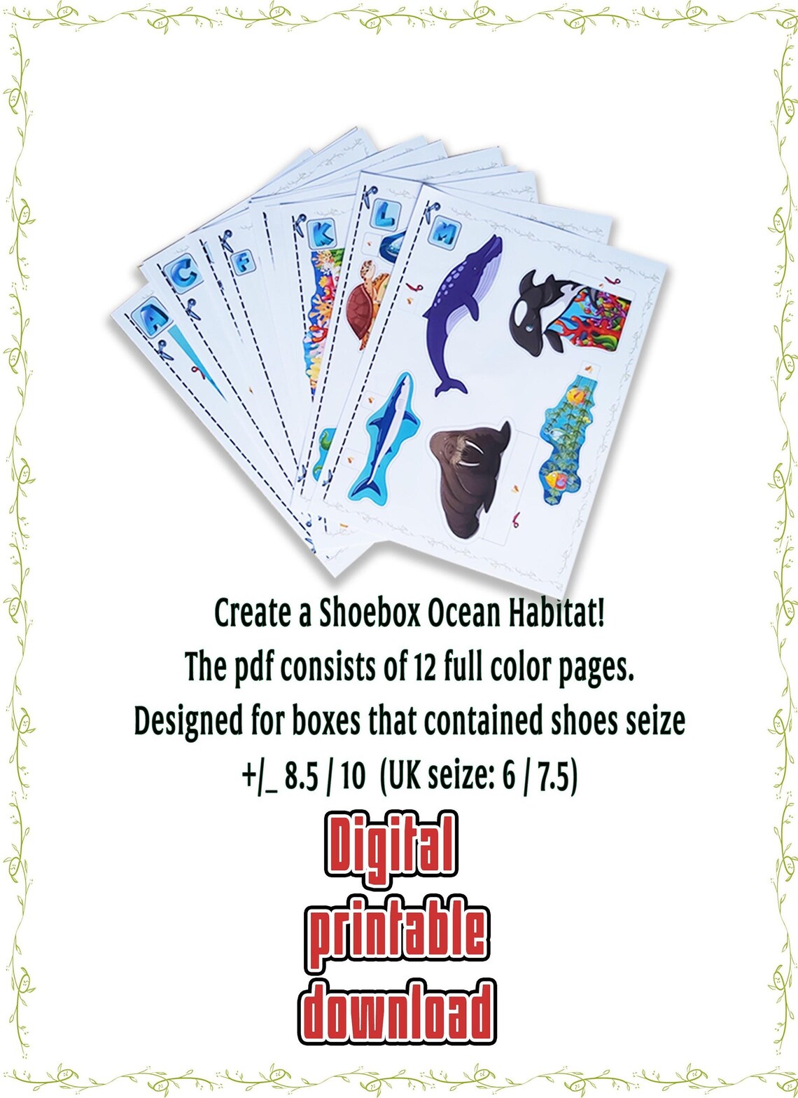 Printable Diorama Cut & Paste Shoebox Project Create a Ocean - Etsy ...