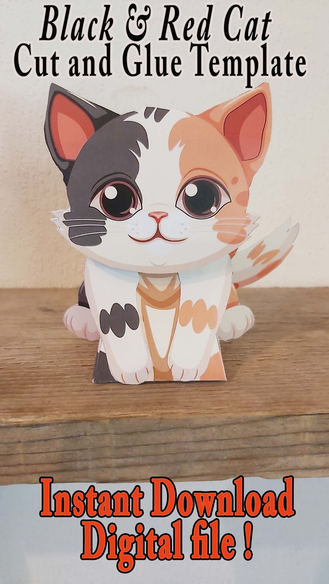 Papercraft Cat, Kitten Craft 3D Model, Printable Playset, Cat Sculpture ...