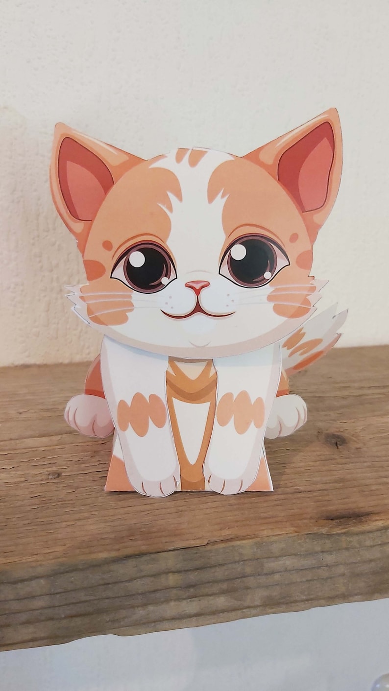 Papercraft Cat 3D Model: Cut & Paste Ornaments (digital Download) - Etsy