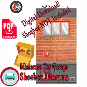 Paper Craft Car Garage Shoebox Diorama: Auto Repair Shop Kit (digital ...