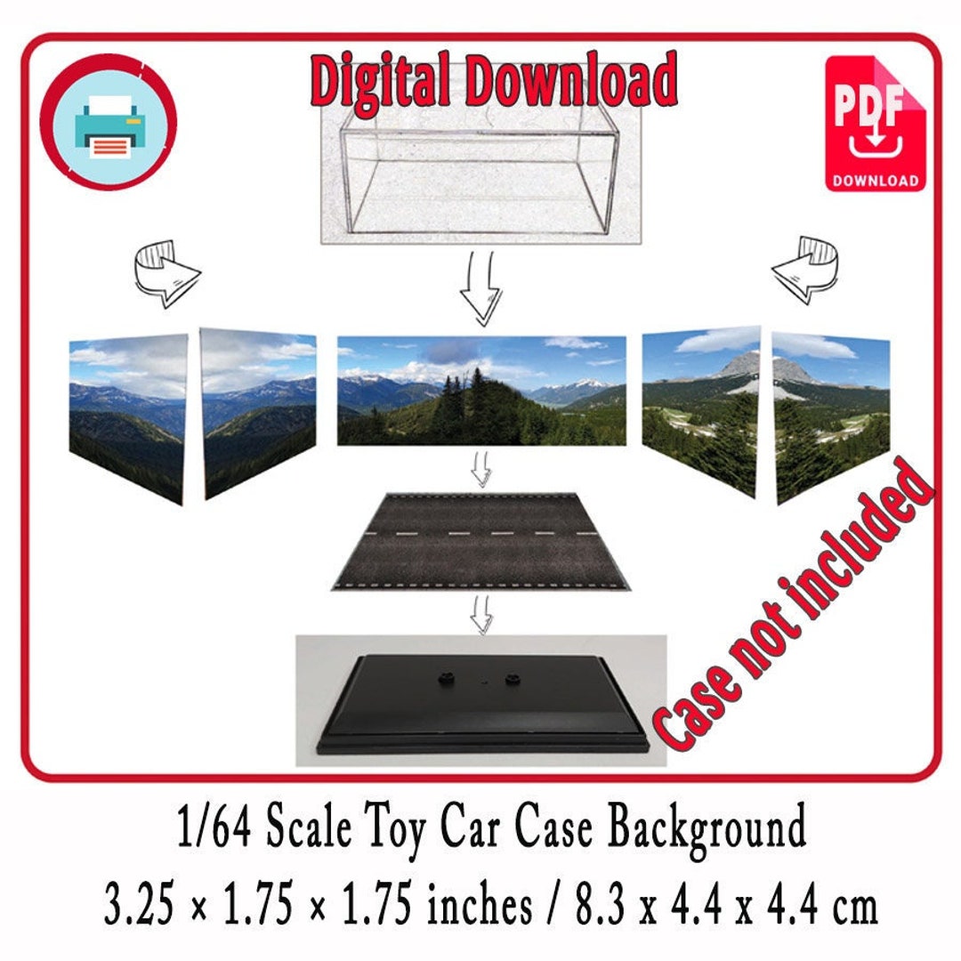 Papercraft Miniature Car Mountain Road Background Set, Scale Case ...