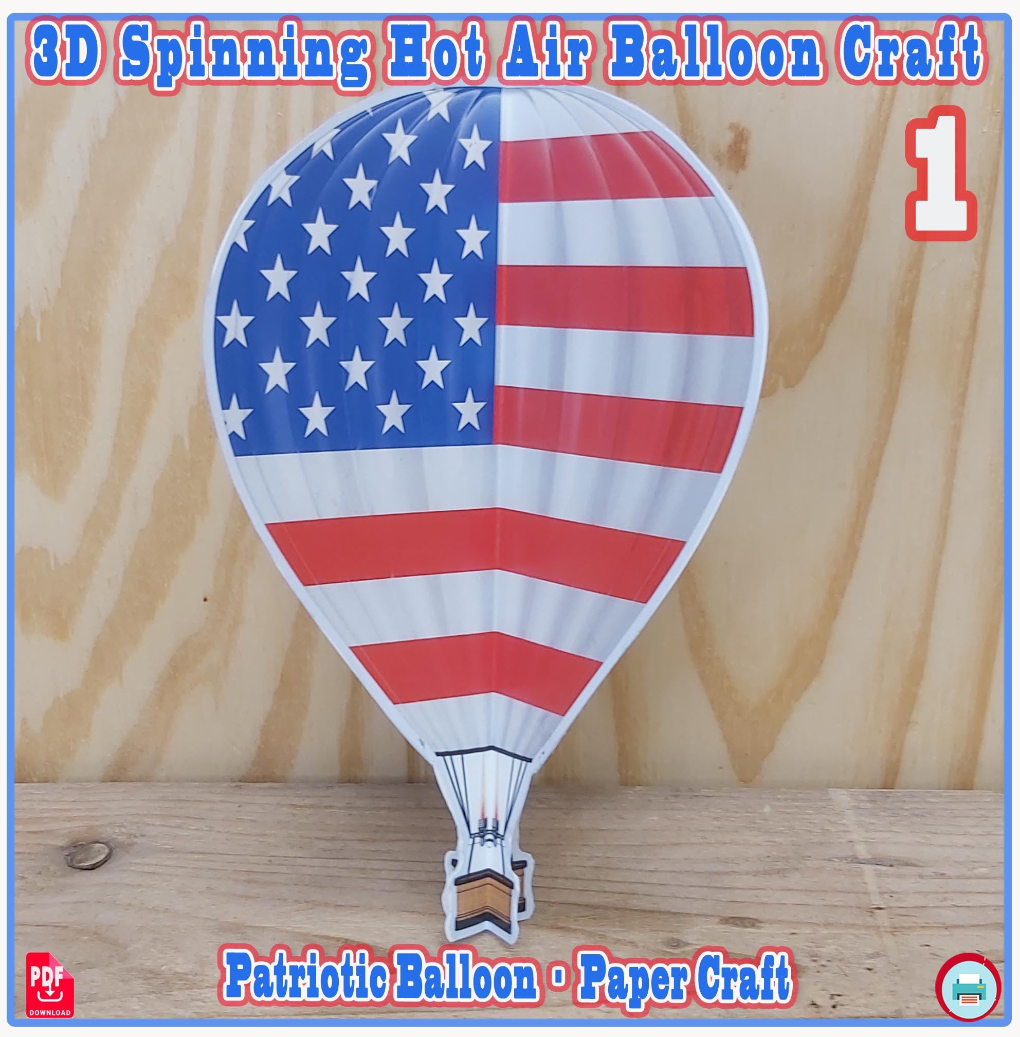 Patriotic Balloon Papercraft Bundle: 4th of July DIY Garland (PDF ...