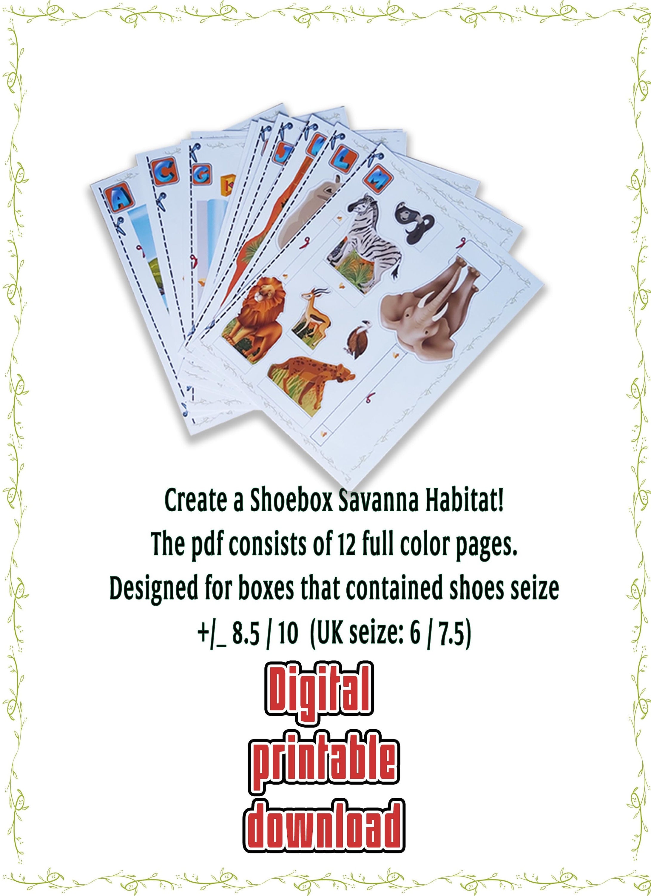 Printable Shoebox Diorama Kit. Create a Savanna Habitat. Paper - Etsy UK
