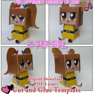 Dress up Anime Girl, Paper Craft Kpop Girl, Template,printable Rock ...