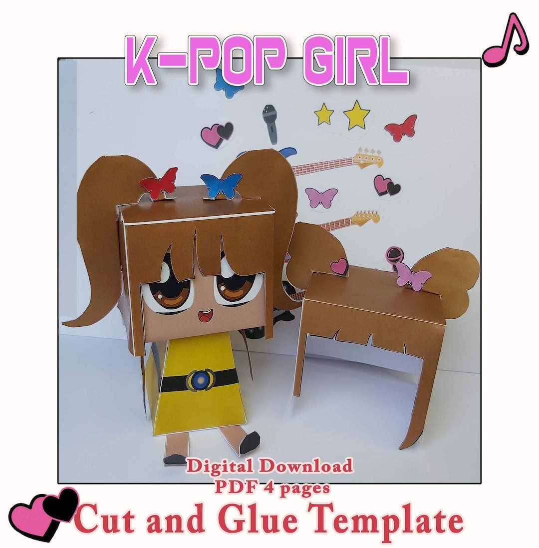 Dress up Anime Girl, Paper Craft Kpop Girl, Template,printable Rock ...