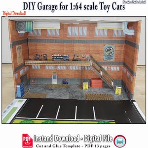 DIY Garage for 1:64 Scale Toy Cars, Paper Craft Miniature Car Garage ...