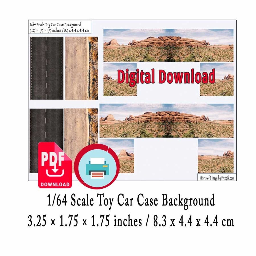 Papercraft Miniature Car Desert Road Background Set, Scale Case ...