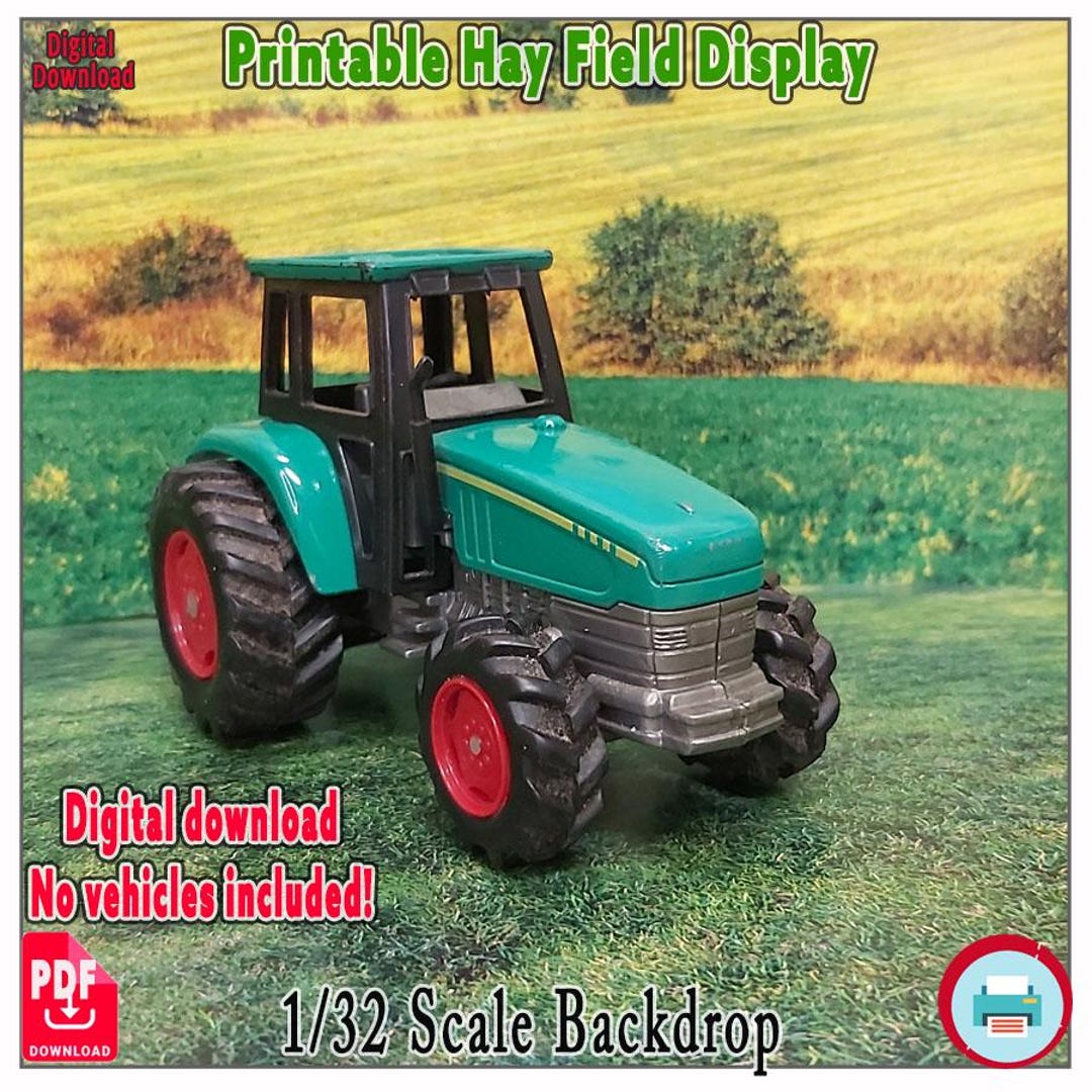 1/32 Scale Farm Backdrop – Printable Hay Field Diorama Background With ...