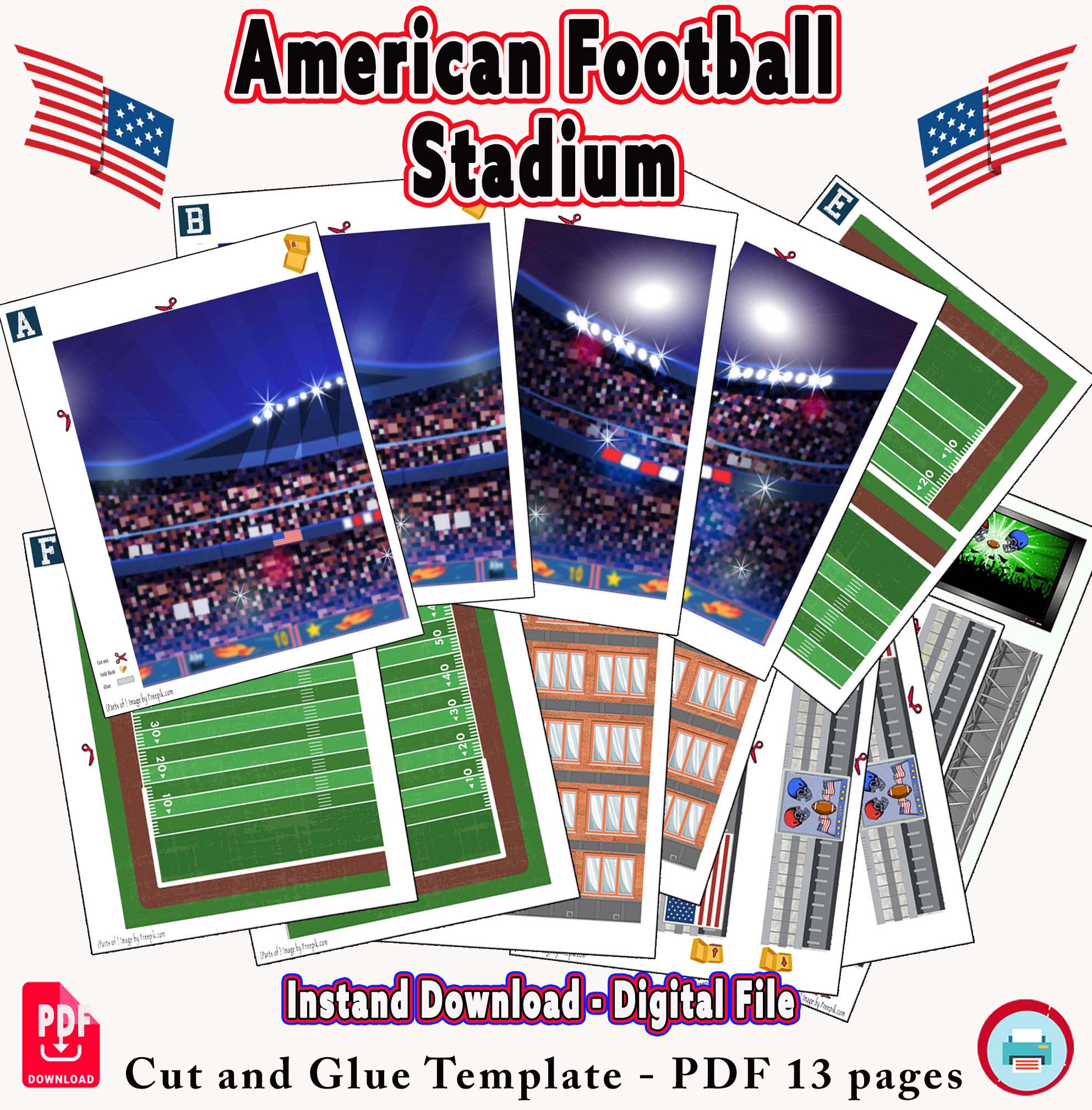 Mini Football Stadium, Football Ground, Football Field, Gridiron, Paper ...