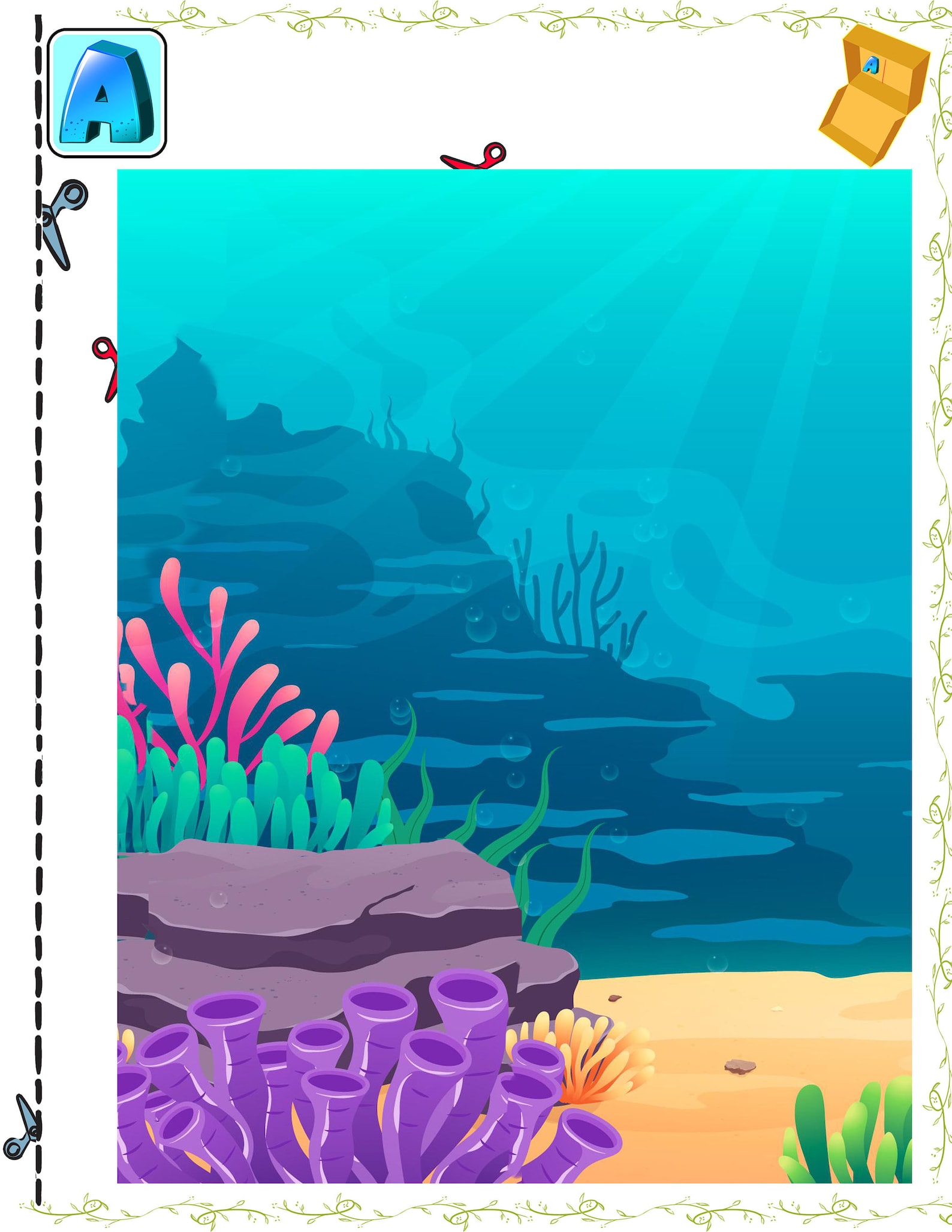 Printable Diorama Cut & Paste Shoebox Project, Create a Ocean Habitat ...