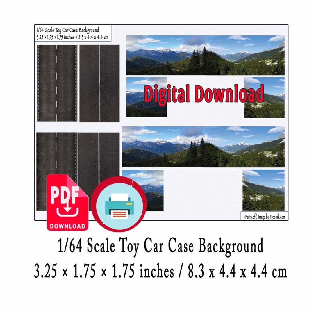 Papercraft Miniature Car Mountain Road Background Set, Scale Case ...