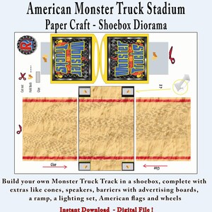 Monster Truck Paper Craft Diorama, Build Your Own: 3D Monster Truck ...