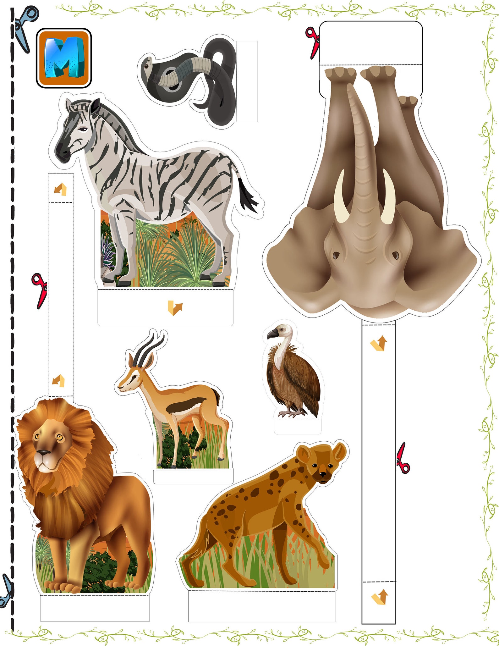 Printable Shoebox Diorama Kit, Create a Savanna Habitat, Animals ...