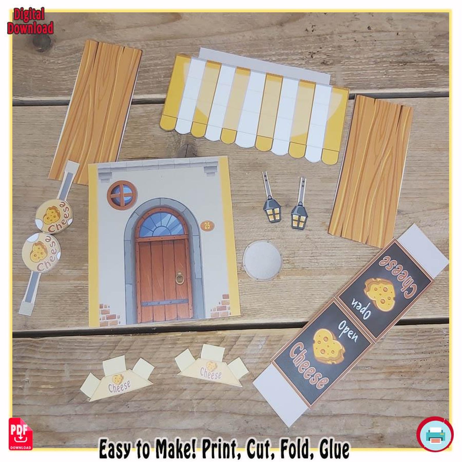 Cozy Mouse Cheese Shop – Mini Book Nook Shelf Decor (printable ...