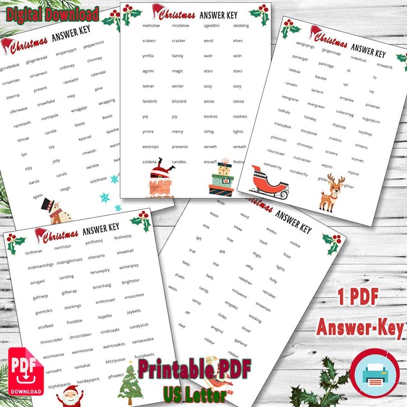 Christmas Word Scramble Game: Printable Holiday Activity (digital ...