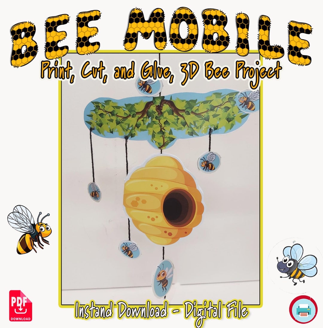 Bee Mobile Printable: DIY Classroom Decoration (PDF) - Etsy