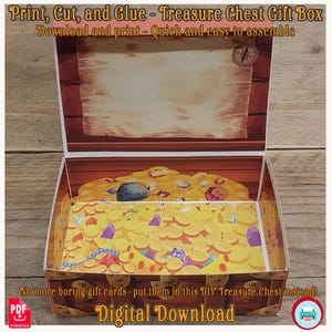 DIY Paper Treasure Chest: Printable Gift Box (digital Download) - Etsy
