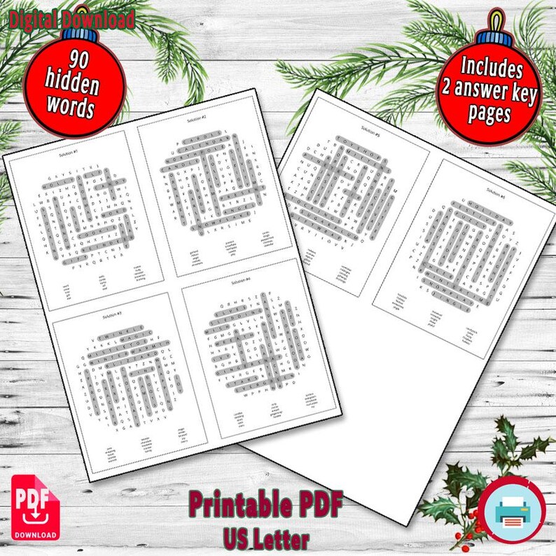 Giant Christmas Word Search Game – Printable Holiday Wall Puzzle for ...