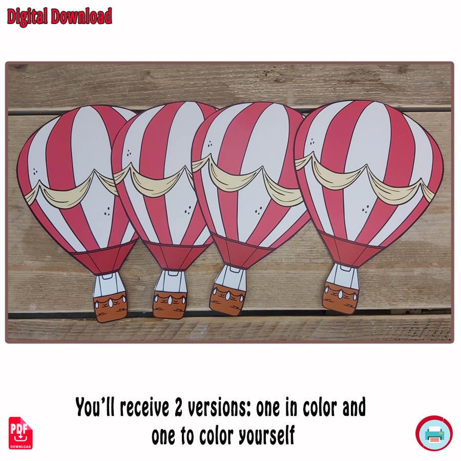 3D Hot Air Balloon Craft: Printable DIY Paper Model (PDF Template) - Etsy