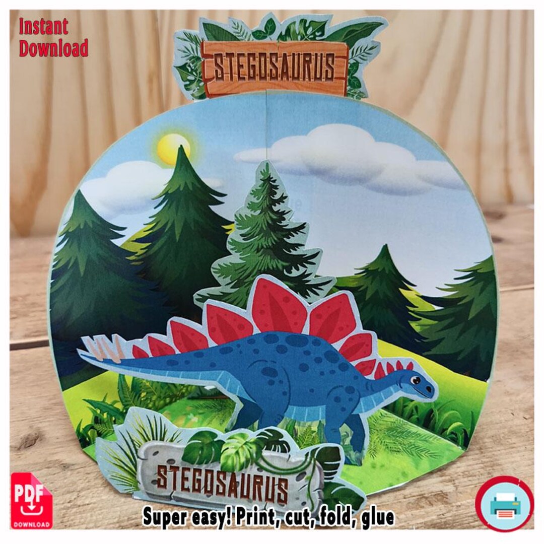 Stegosaurus Paper Diorama – 3D Dinosaur Craft Project (digital Download ...