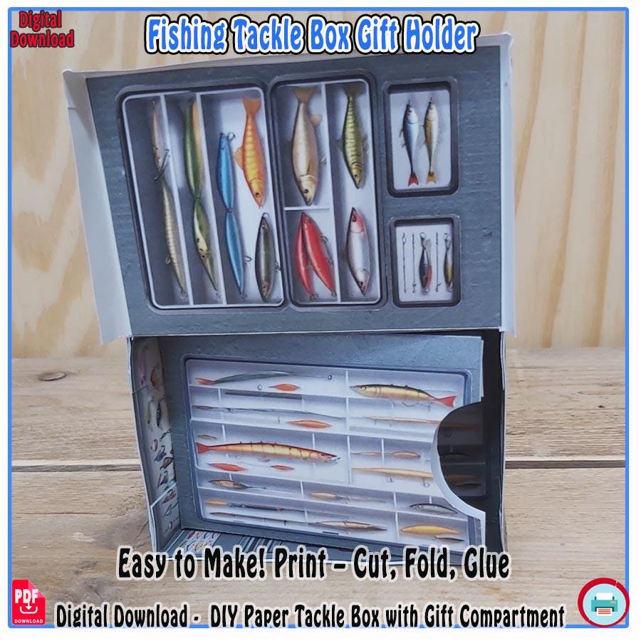 3D Papercraft Fishing Tackle Box: DIY Gift Card Holder (PDF Pattern) - Etsy