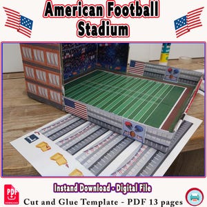Mini Football Stadium, Football Ground, Football Field, Gridiron, Paper ...