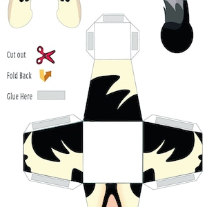 Papercraft Valentine's Day Cat Template, Kitten Craft 3D Model ...