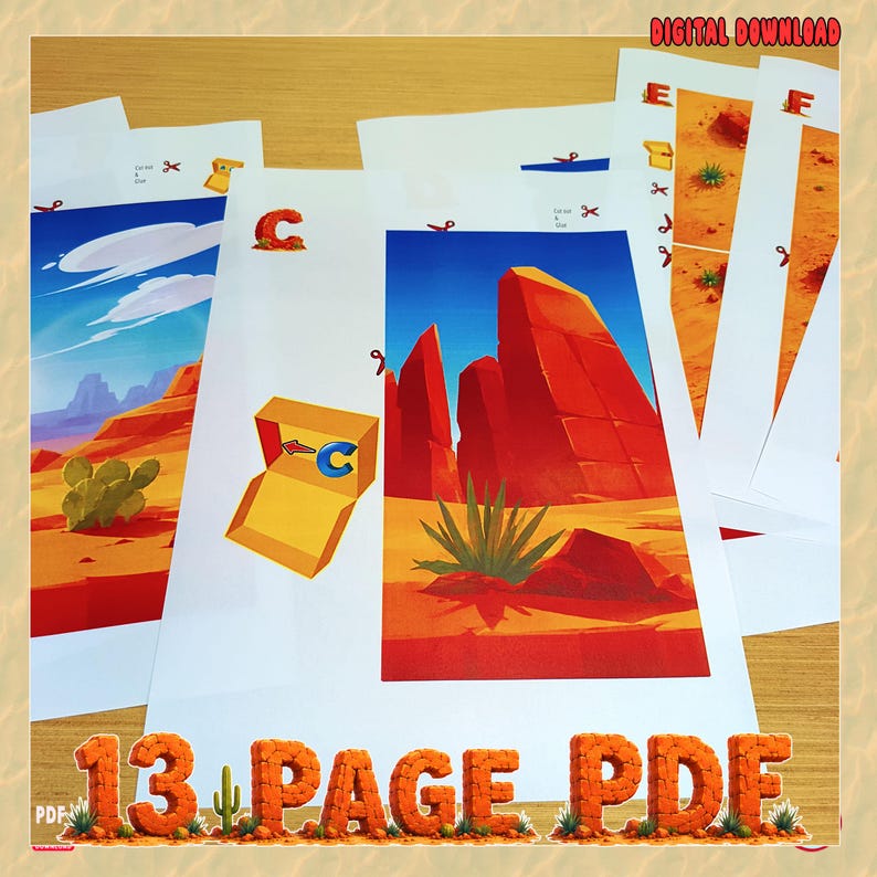 Desert Shoebox Diorama Printable PDF, Camel Diorama Craft, Desert ...