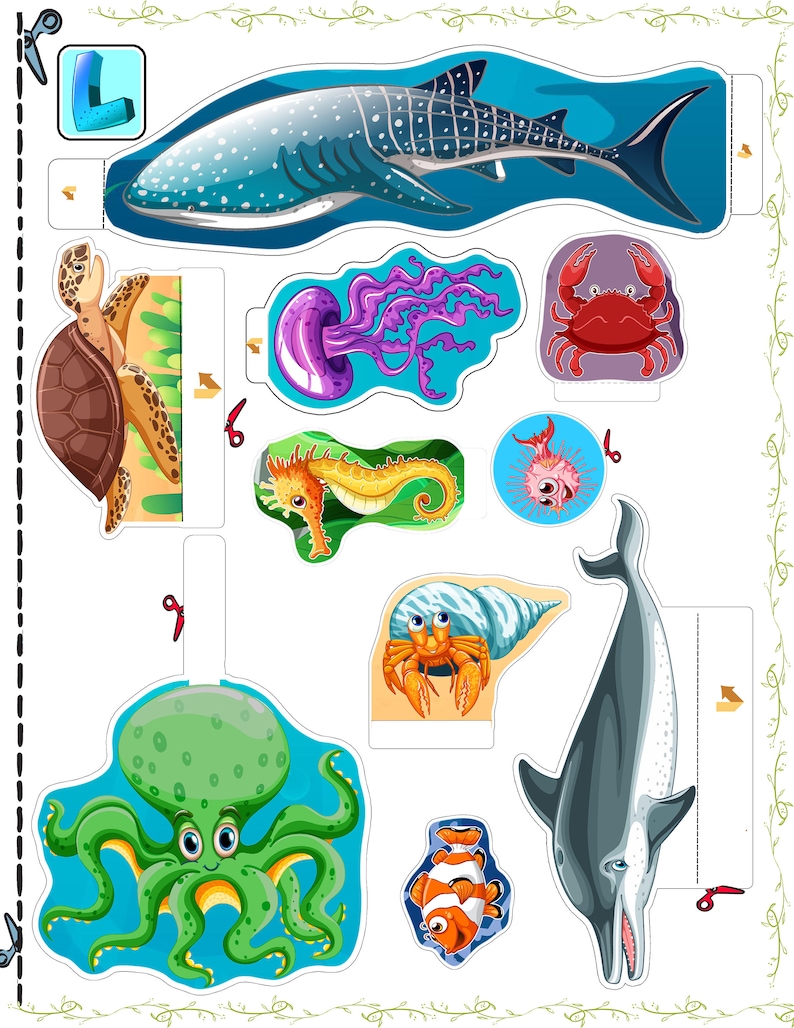 Printable Diorama Cut & Paste Shoebox Project, Create a Ocean Habitat ...