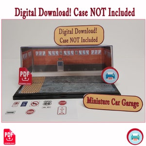 Papercraft Miniature Car Garage Background Set, Scale Case Backdrop, 1/ ...