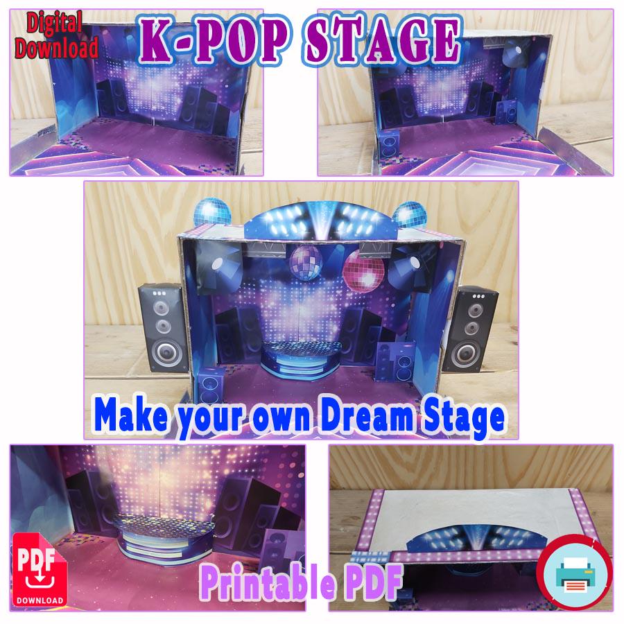 DIY K-pop Shoebox Stage Printable PDF | Kpop Concert Diorama Kit | Pink ...