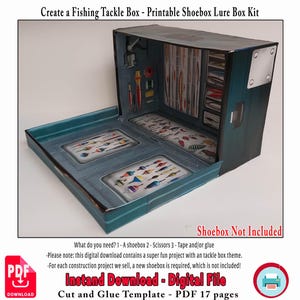 Paper Craft Fishing Tackle Box: DIY Lure Box Template (digital Download ...